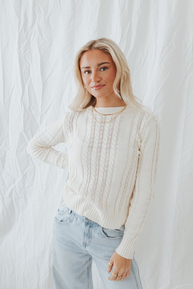 Capri Cable Knit Sweater | Grace + Gather